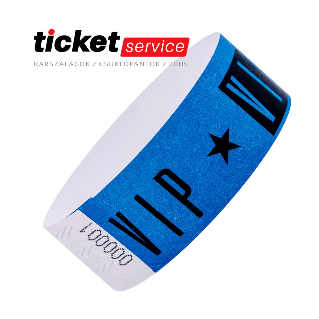 VIP KÉK 1"-s tyvek karszalag - TicketService